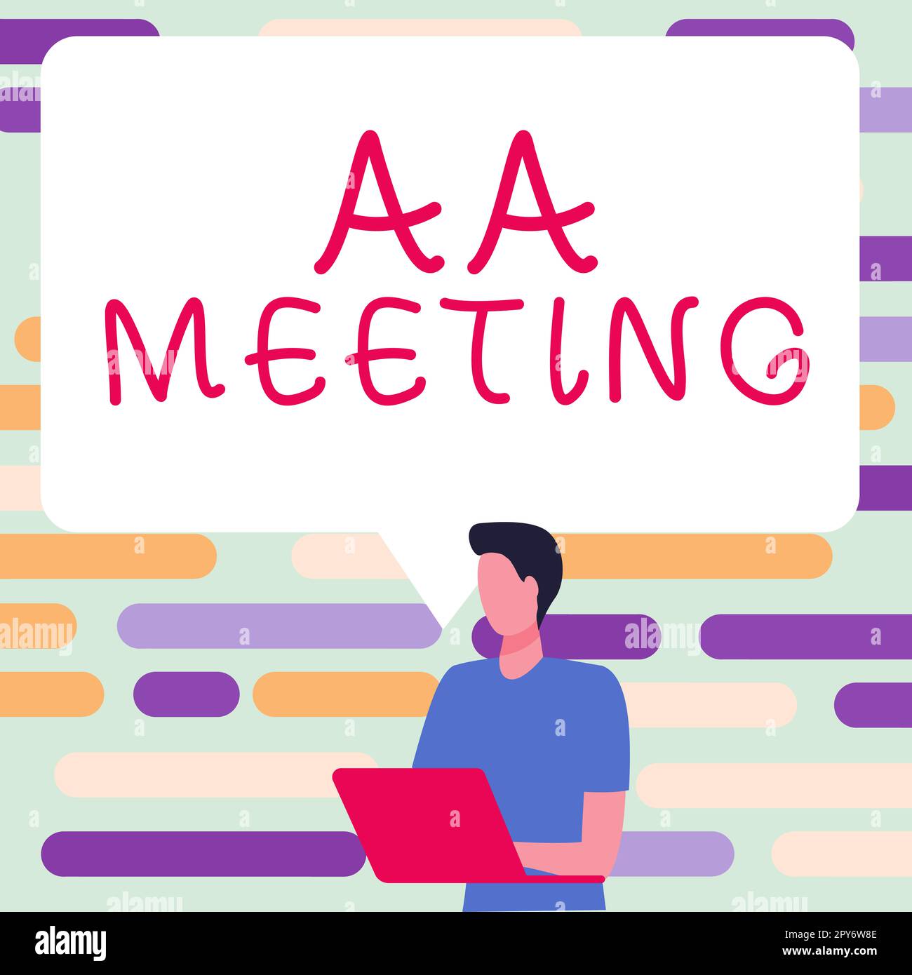 Inspiration showing sign Aa Meeting. Word Written on gathering of ...