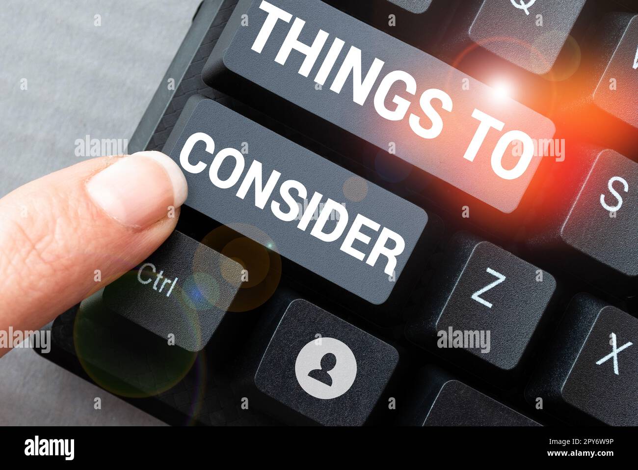 Handwriting text Things To Consider. Word Written on list to check or ...