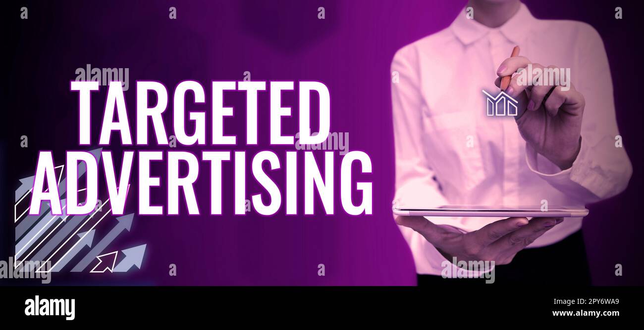 Text caption presenting Targeted Advertising. Word Written on Online ...