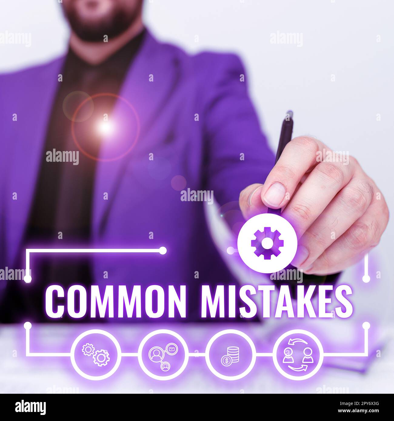 Text sign showing Common Mistakes. Concept meaning actions that are ...