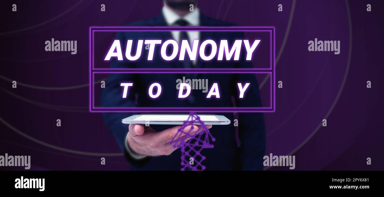 Conceptual caption Autonomy. Concept meaning vehicle that can guide ...