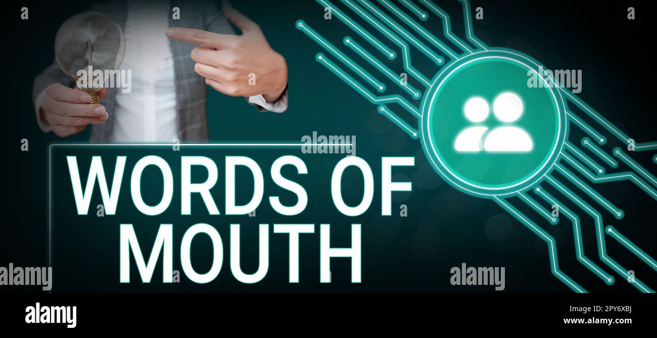 Handwriting text Words Of Mouth. Concept meaning simple statement can ...
