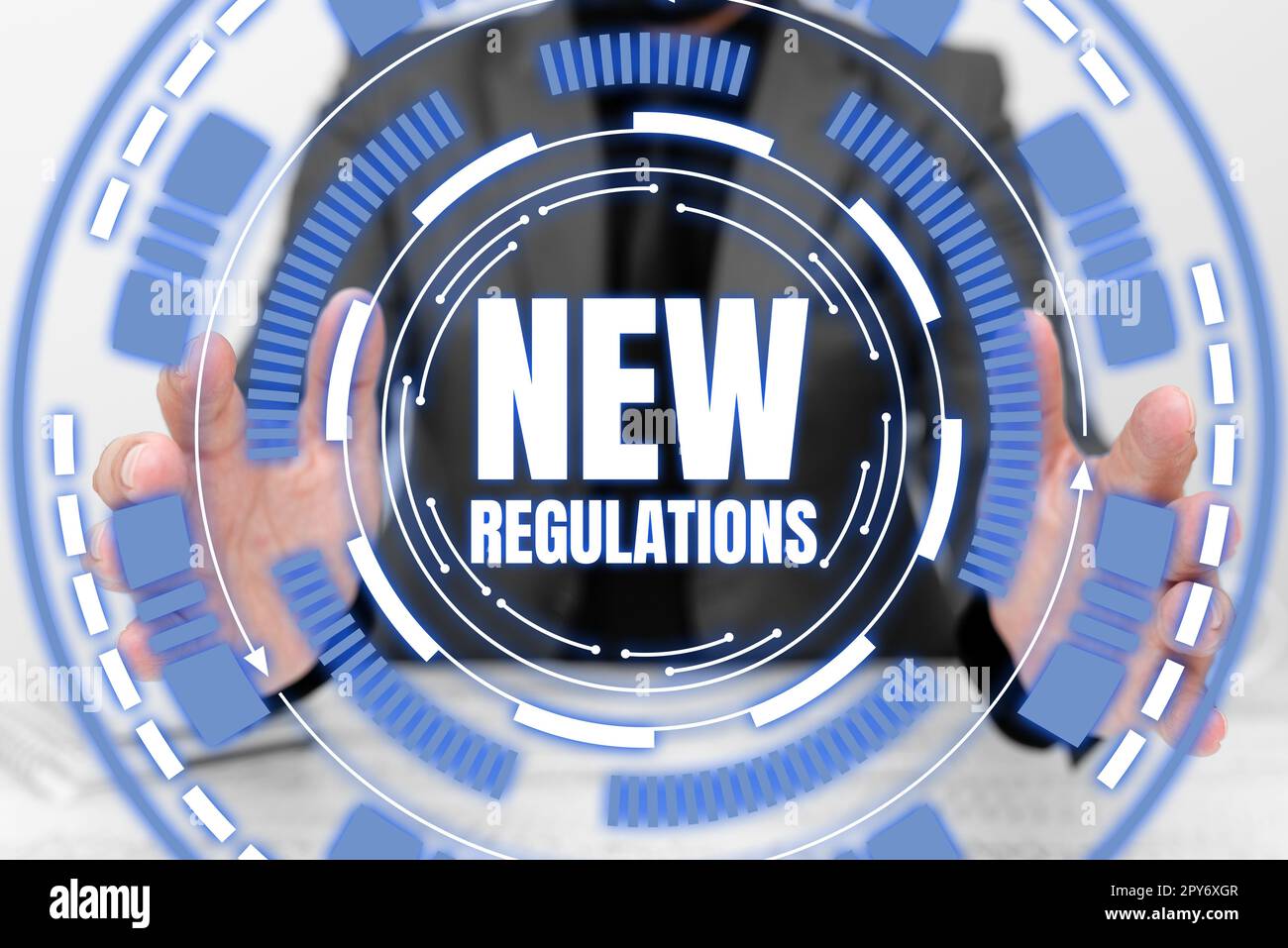Sign displaying New Regulations. Internet Concept Regulation ...