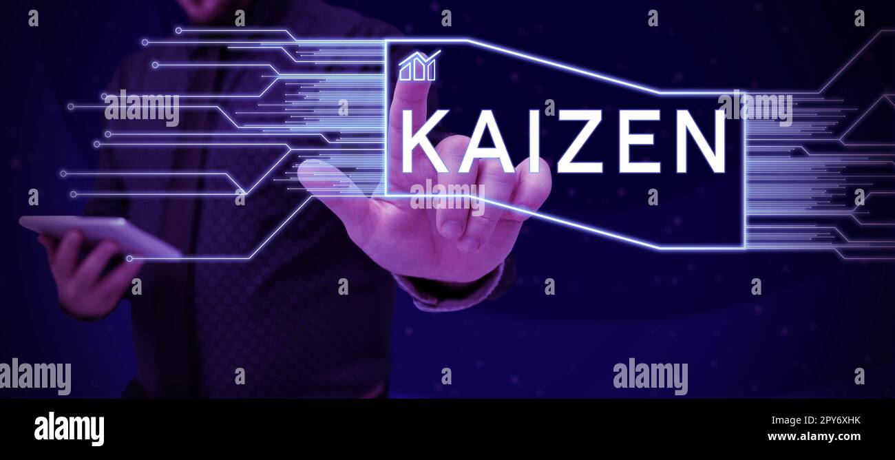 Conceptual display Kaizen. Business showcase a Japanese business ...