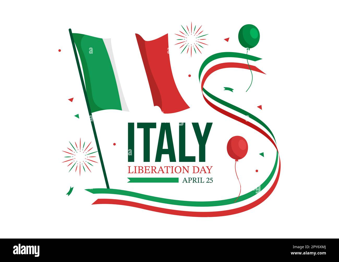 Italy Liberation Day Illustration with Holiday Celebrate on April 25 ...