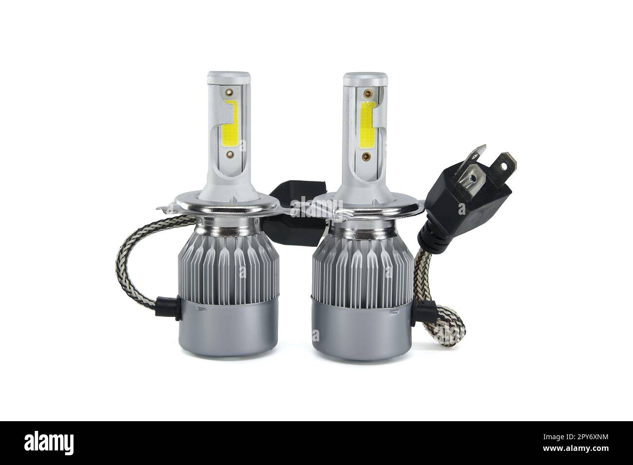 Vehicles H4 LED headlight bulbs isolated on white Stock Photo - Alamy