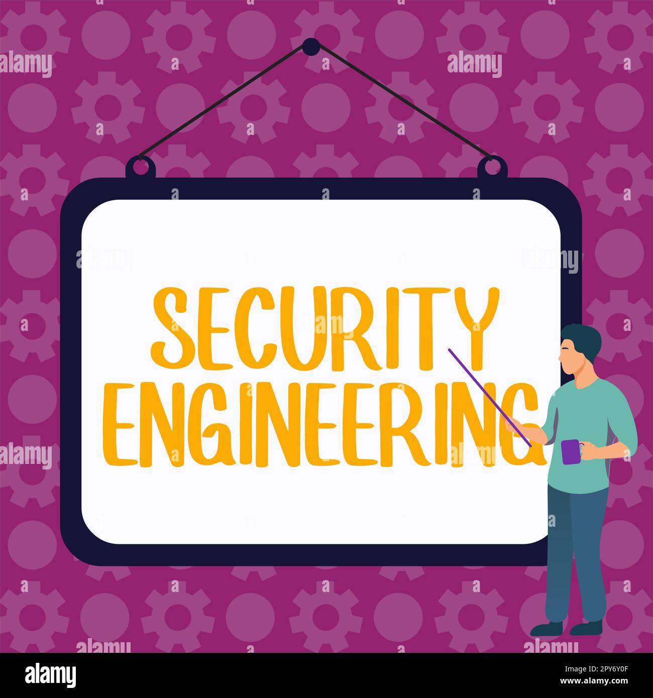 Hand writing sign Security Engineering. Business concept focus on the ...