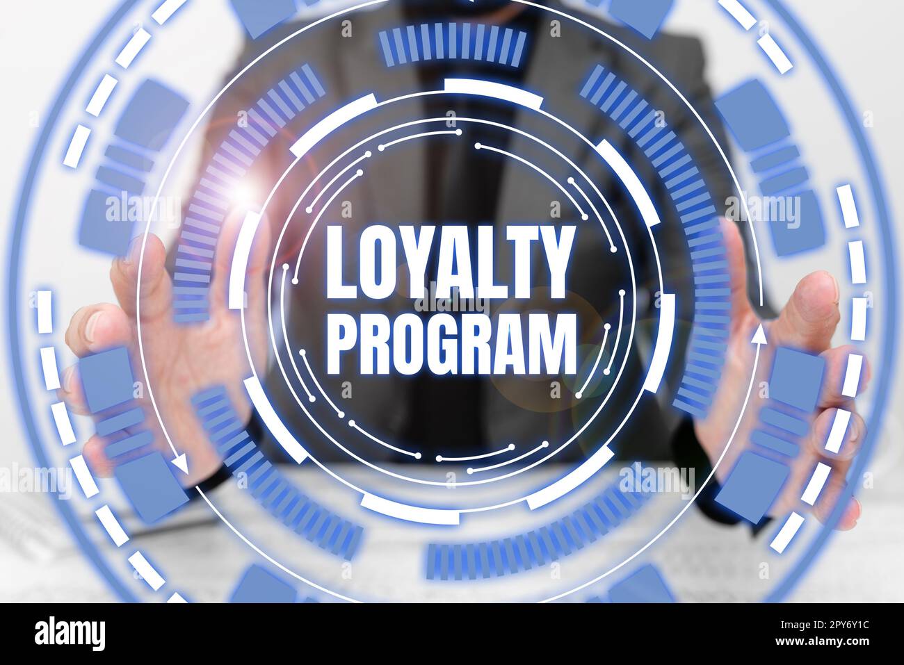 Text caption presenting Loyalty Program. Business idea marketing effort ...
