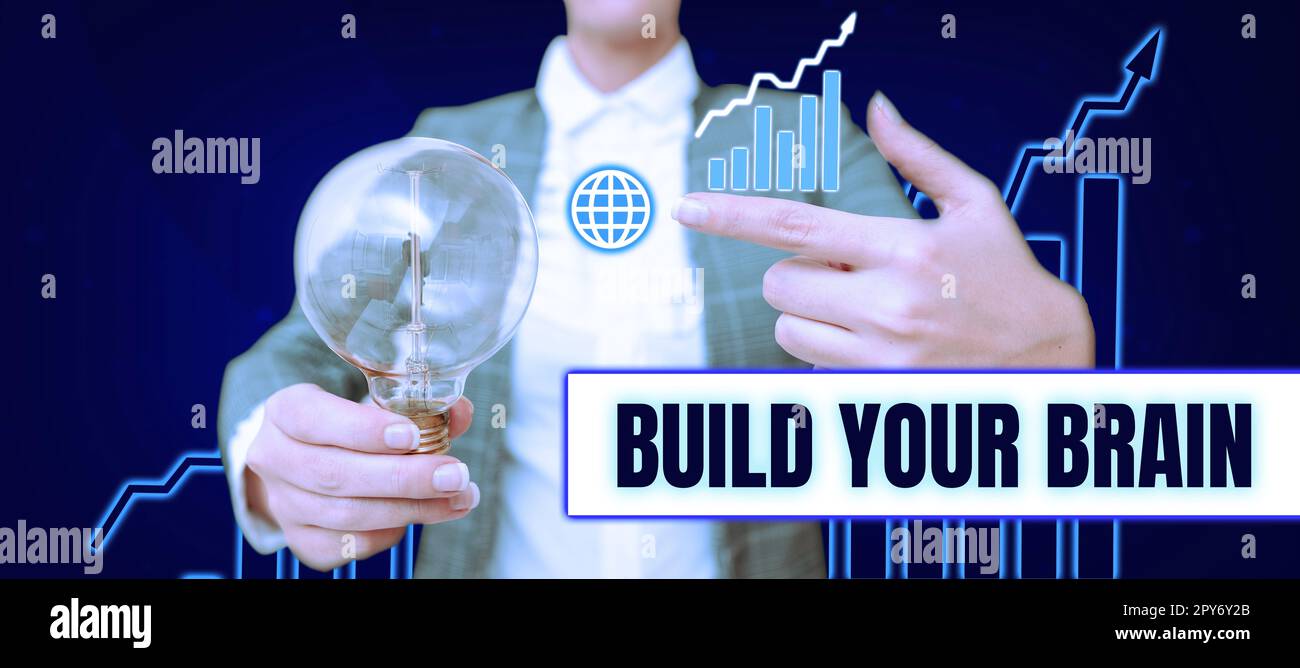 Hand writing sign Build Your Brain. Business approach mental activities ...