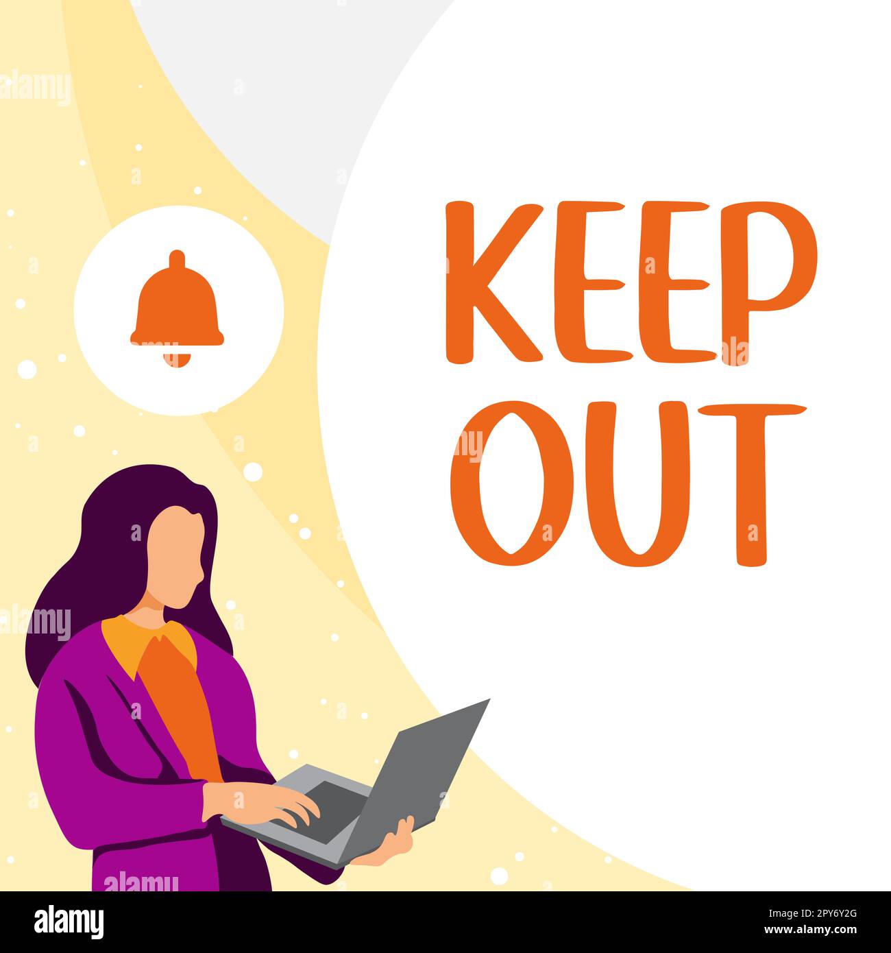 Handwriting text Keep Out. Word Written on to stop someone or something ...