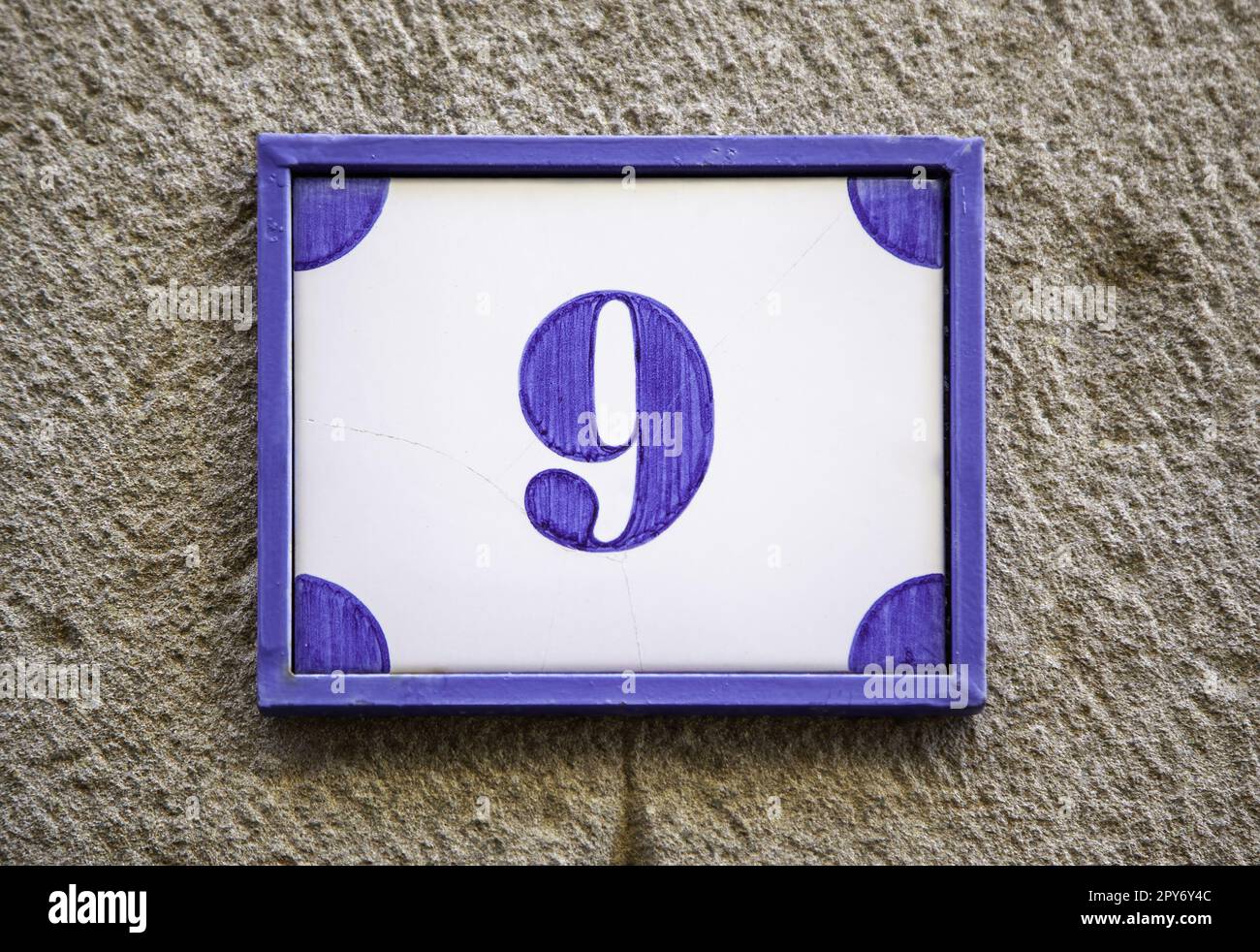 Number nine on the wall Stock Photo - Alamy