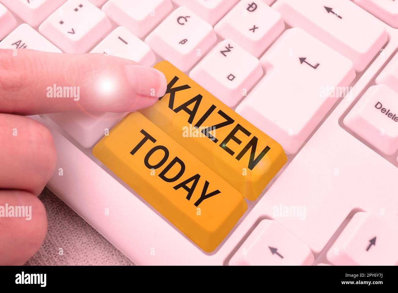 Hand writing sign Kaizen. Word for a Japanese business philosophy of ...