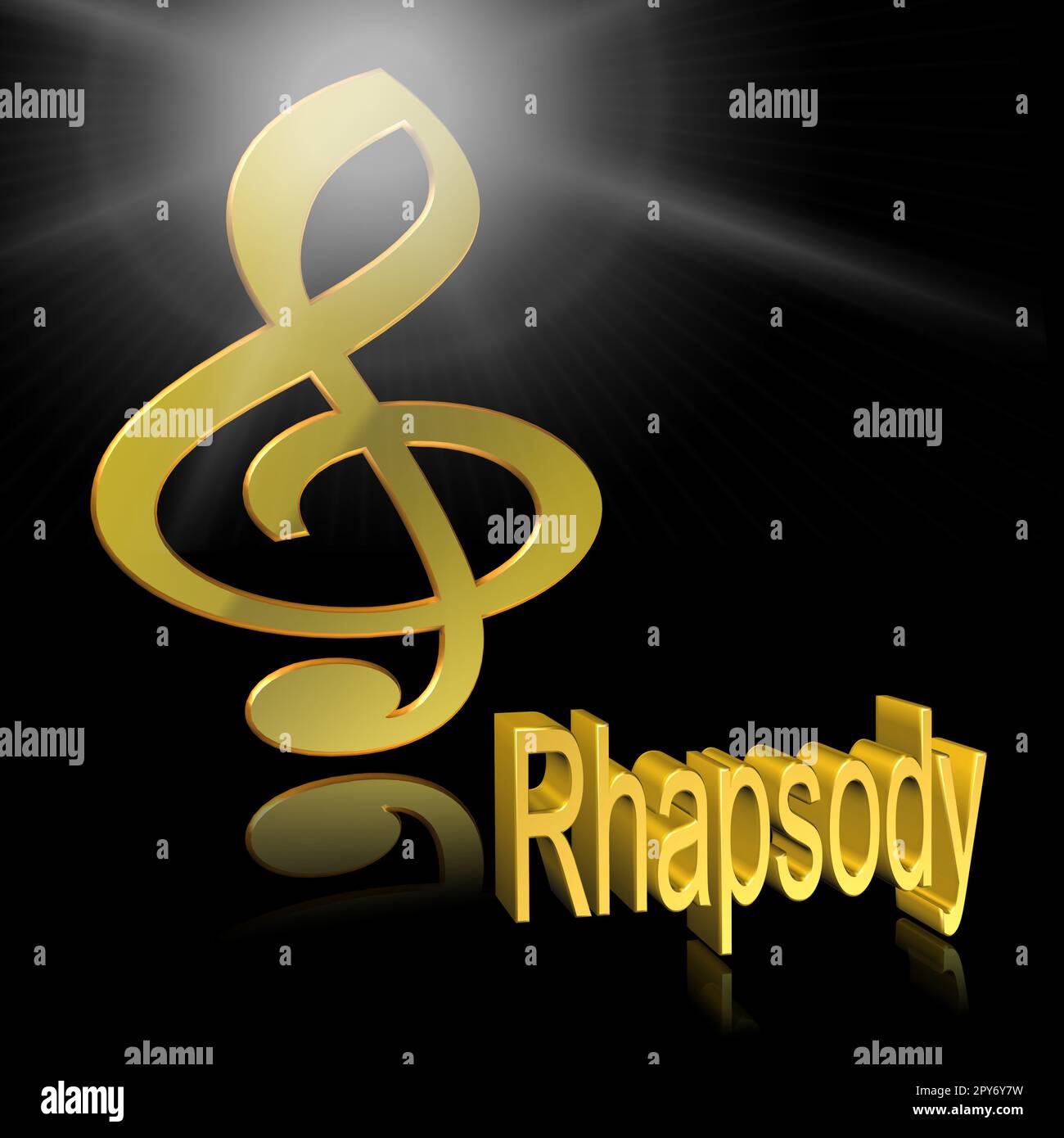 "Rhapsody" - word, lettering or text as 3D illustration, 3D rendering ...