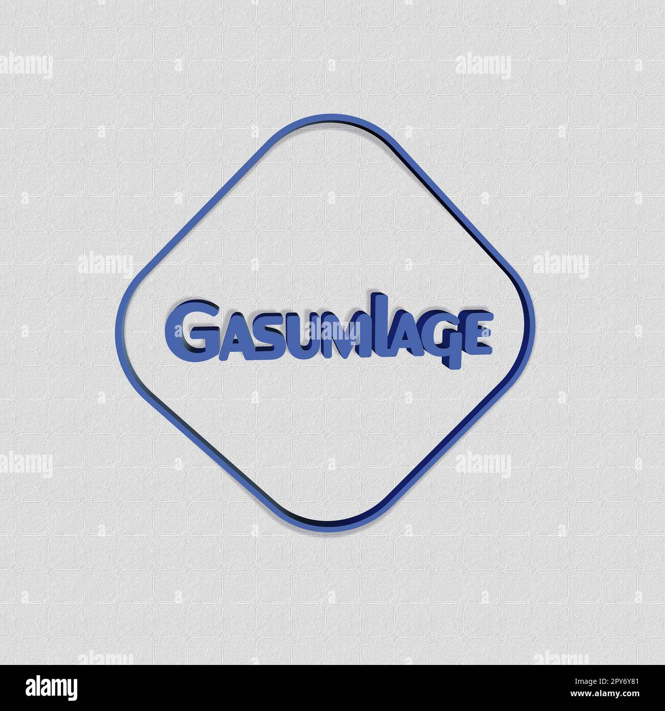 "Gasumlage" = "Gas allocation" - word, lettering or text as a 3D ...