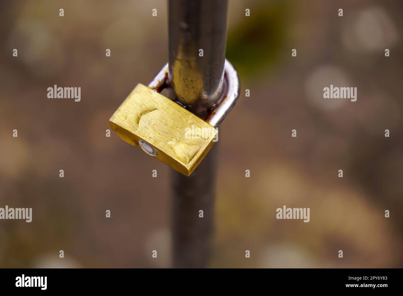 Love lock as a symbol of love and unity hanging on a bridge railing ...