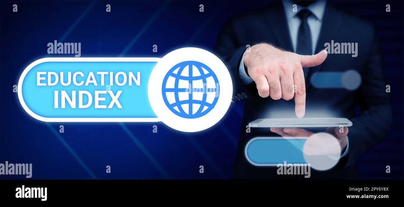 Conceptual display Education Index. Business idea aiming to meet learning needs of all children ...