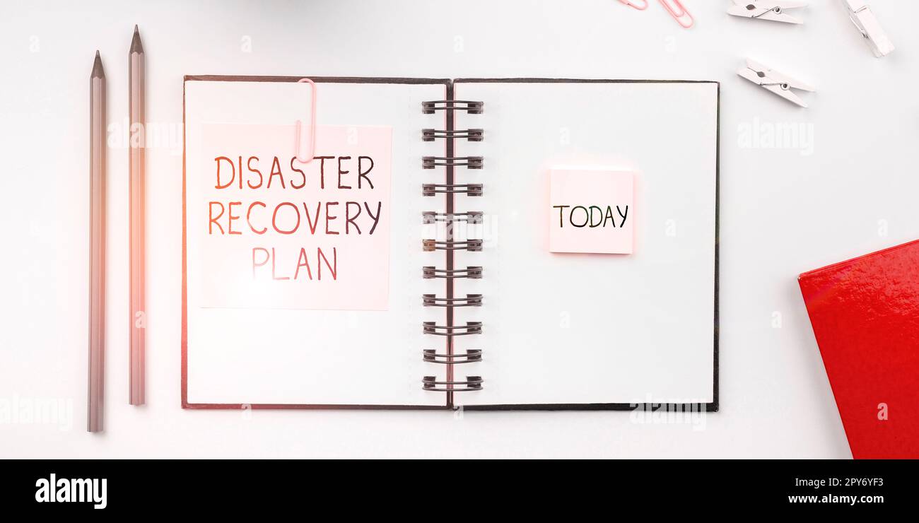 Sign displaying Disaster Recovery Plan. Business idea having backup ...