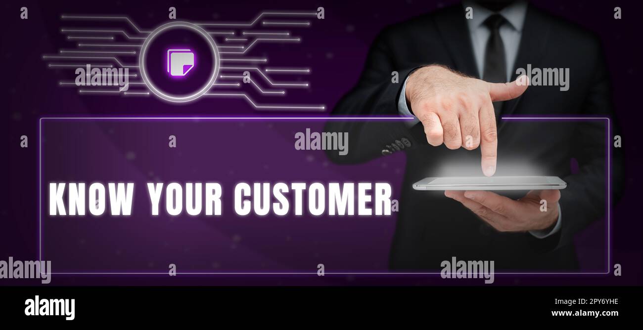 Inspiration showing sign Know Your Customer. Concept meaning Marketing ...