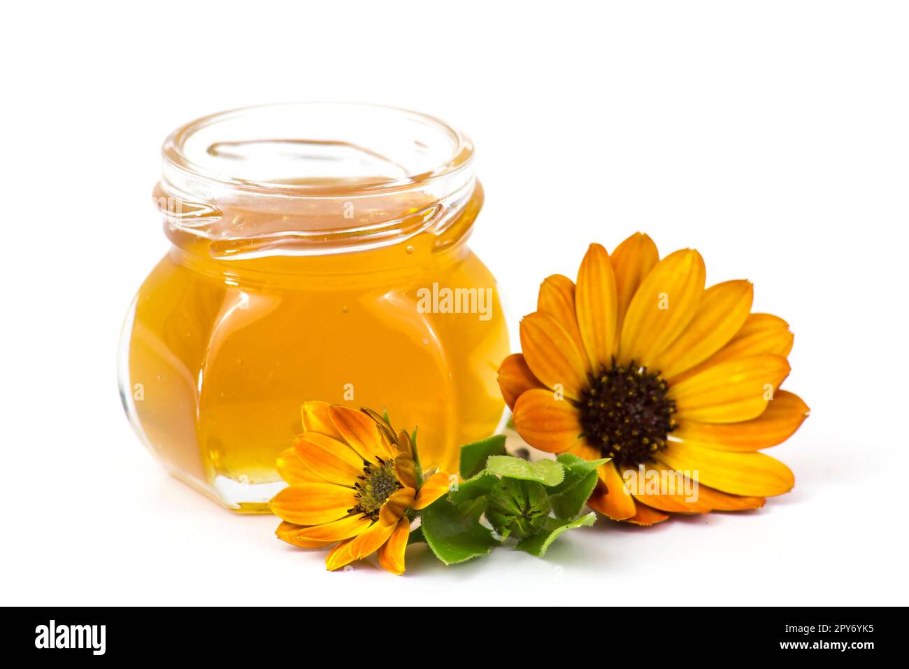 Jar honey flowers on Cut Out Stock Images & Pictures - Alamy