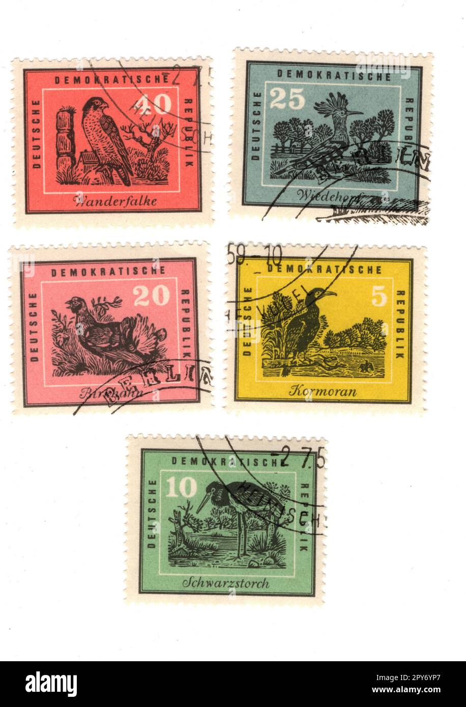 Vintage postage stamps from Germany isolated on a white background ...
