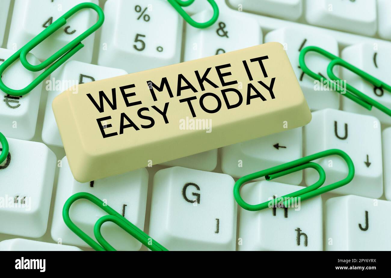 Sign displaying We Make It Easy Today. Concept meaning Offering ...
