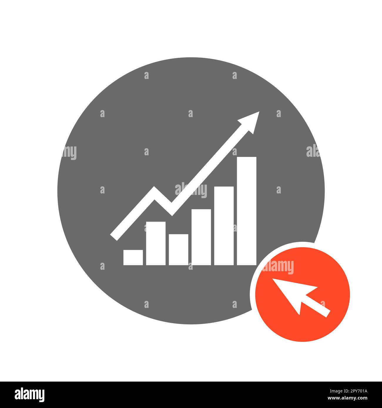 Grey Button with red computer arrow: Chart, statistic or results online ...