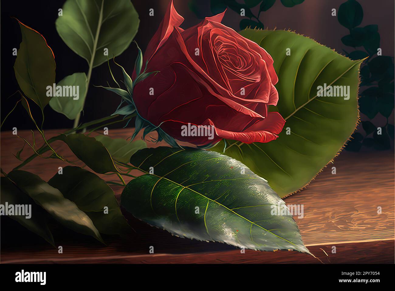 Rose leaves picture hi-res stock photography and images - Alamy