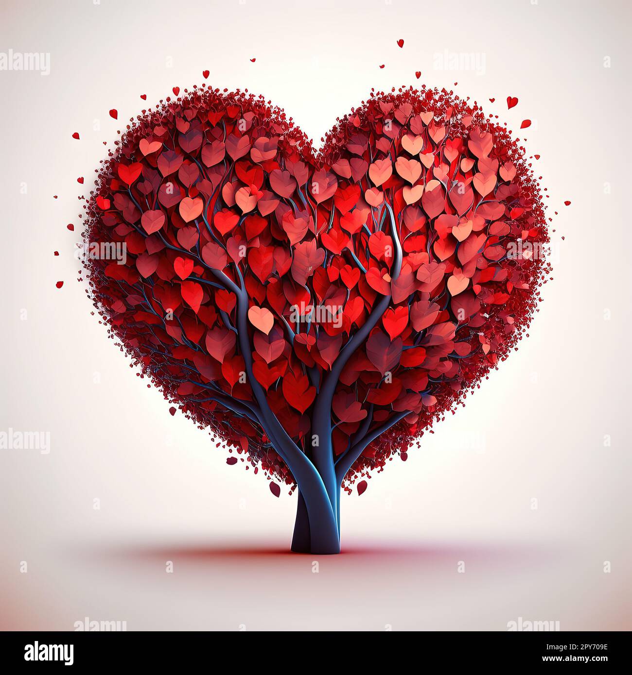 Red Heart Shaped Tree