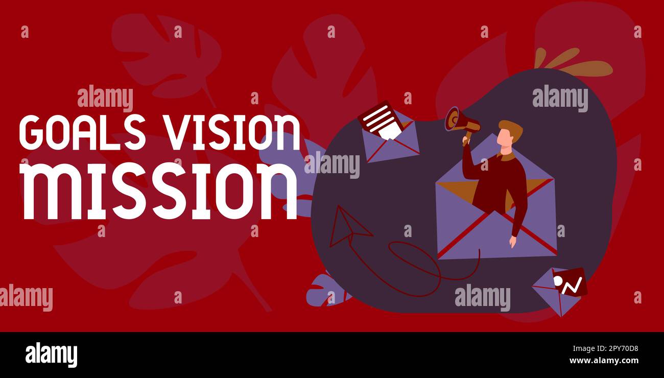 Text caption presenting Goals Vision Mission. Concept meaning practical ... Text caption presenting Goals Vision Mission. Concept meaning practical ...