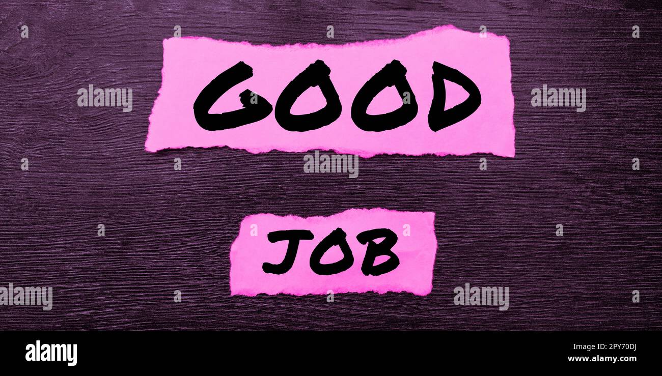 Writing displaying text Good Job. Word Written on encourage someone for ...