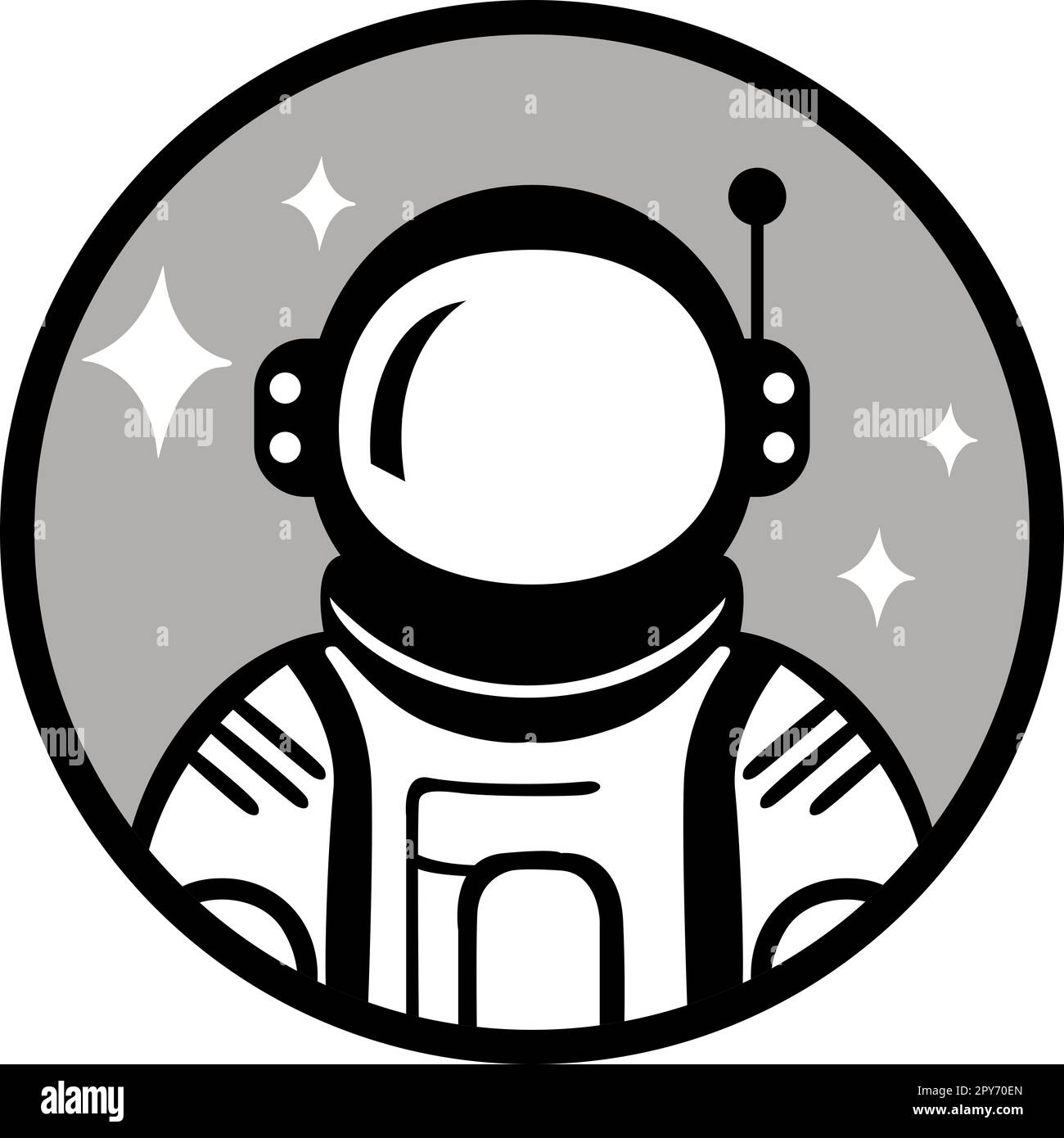 Astronaut in space round sign Stock Photo - Alamy