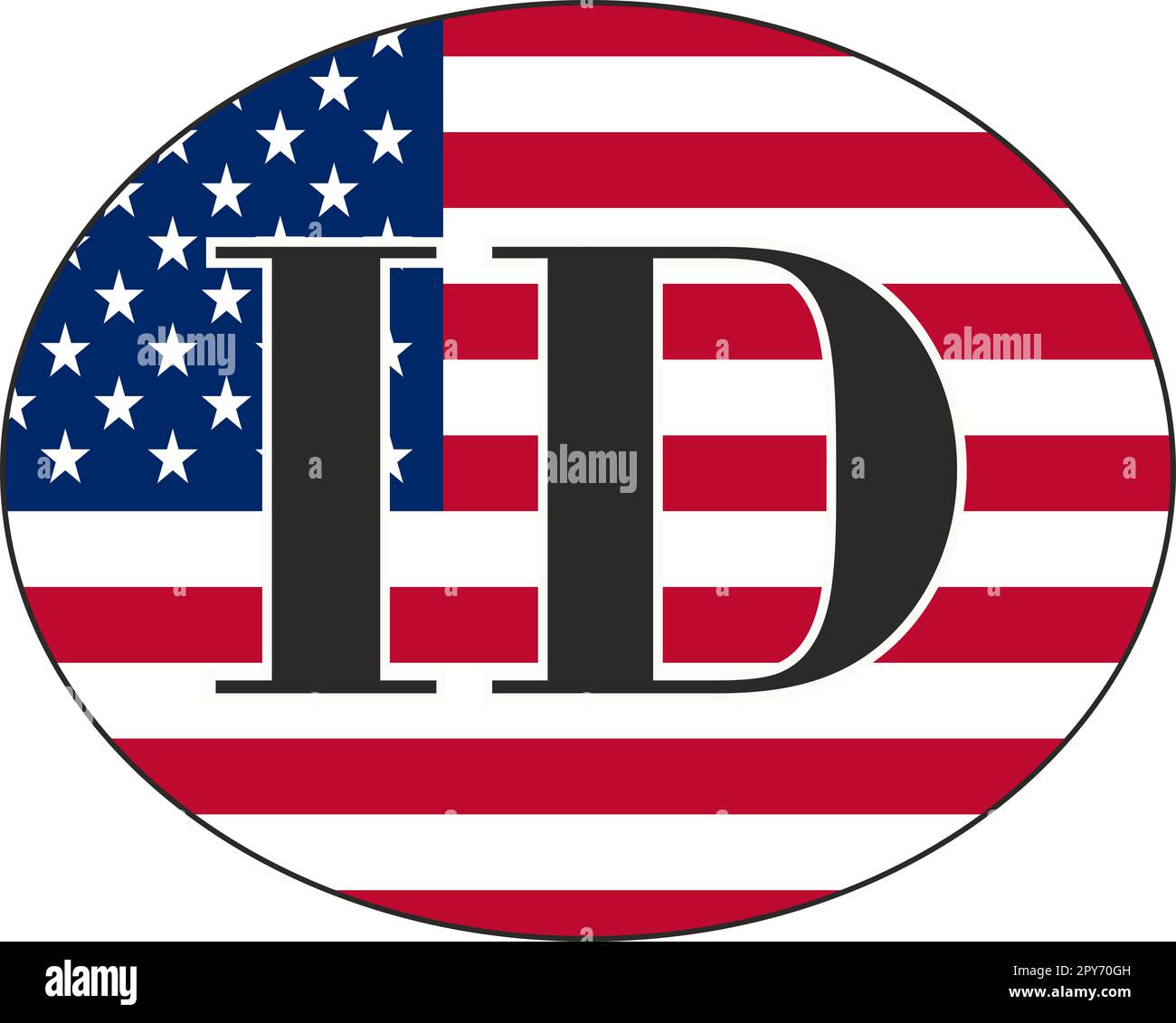 Sign of state of Idaho for sticking on glass of car on background of ...