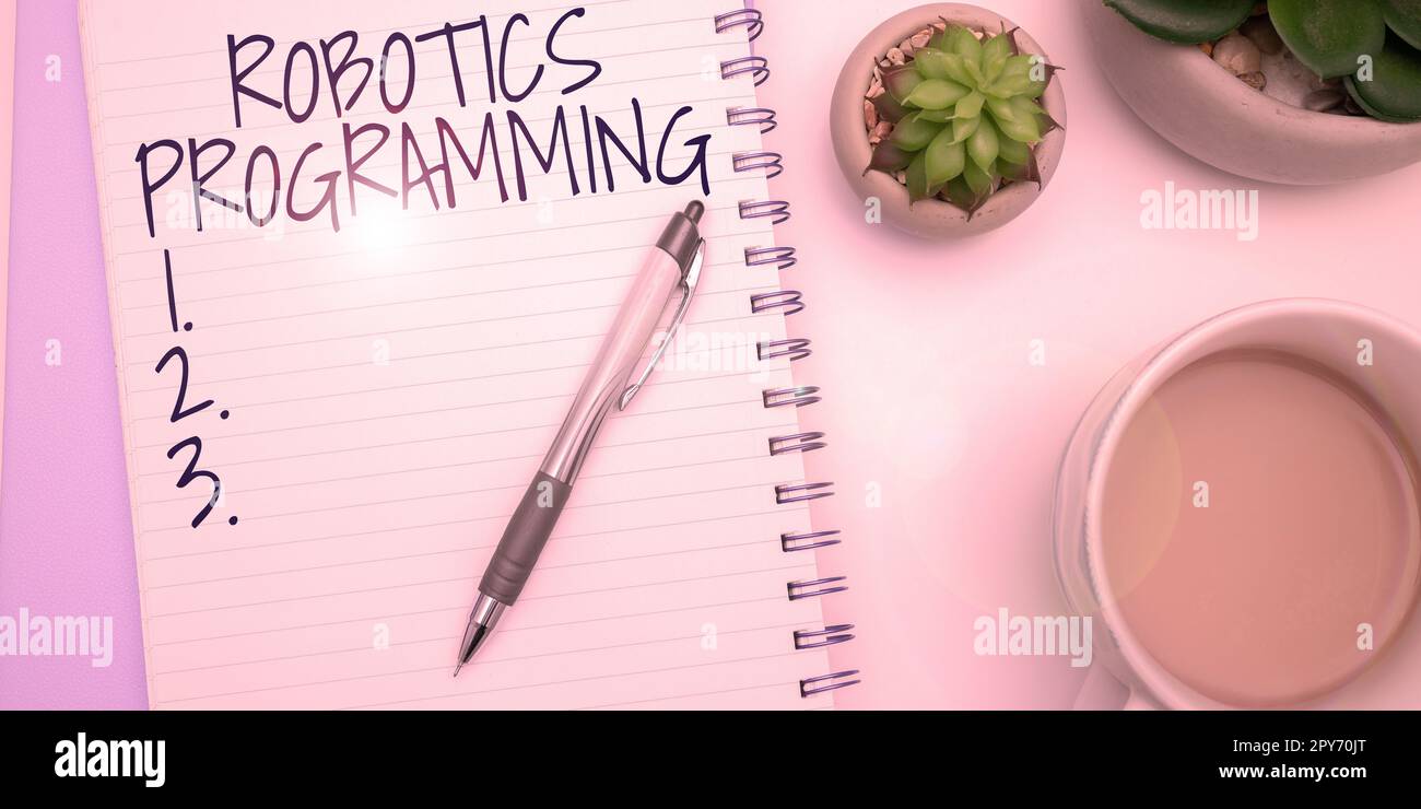 Writing Displaying Text Robotics Programming Business Idea Software That Used To Perform