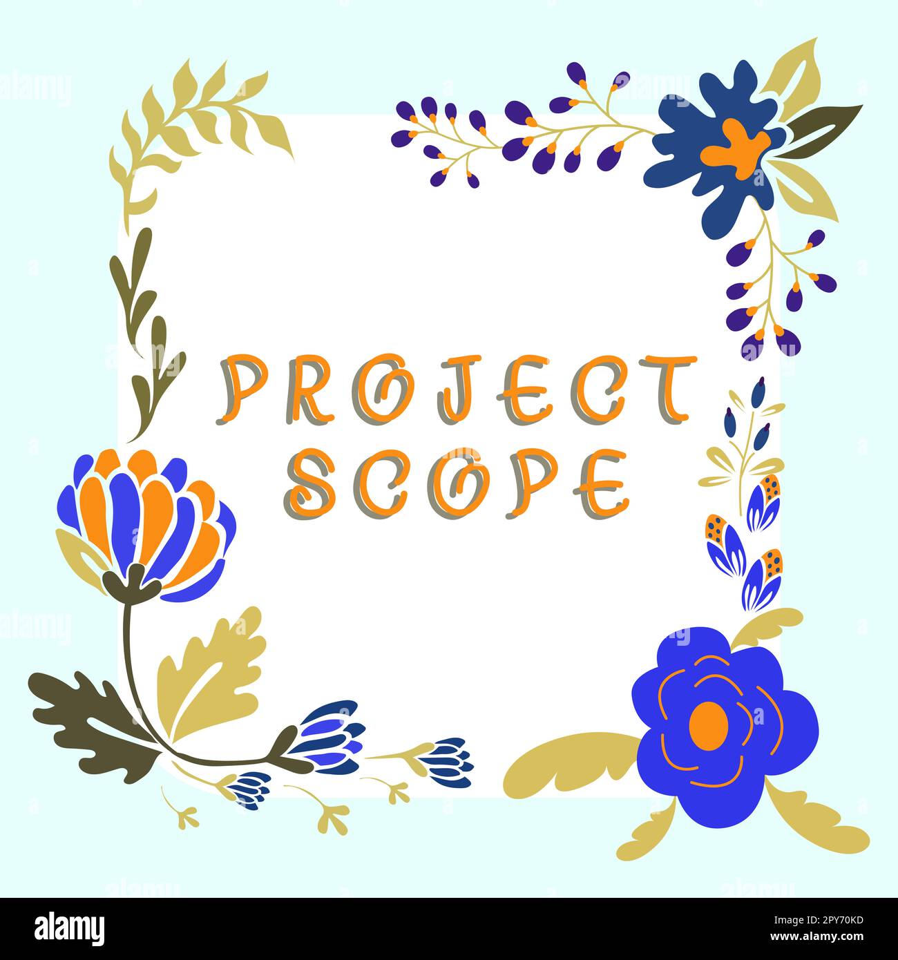 Conceptual caption Project Scope. Business overview evaluation of work ...