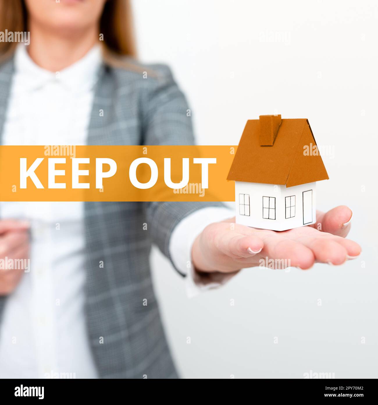 Sign displaying Keep Out. Business idea to stop someone or something ...