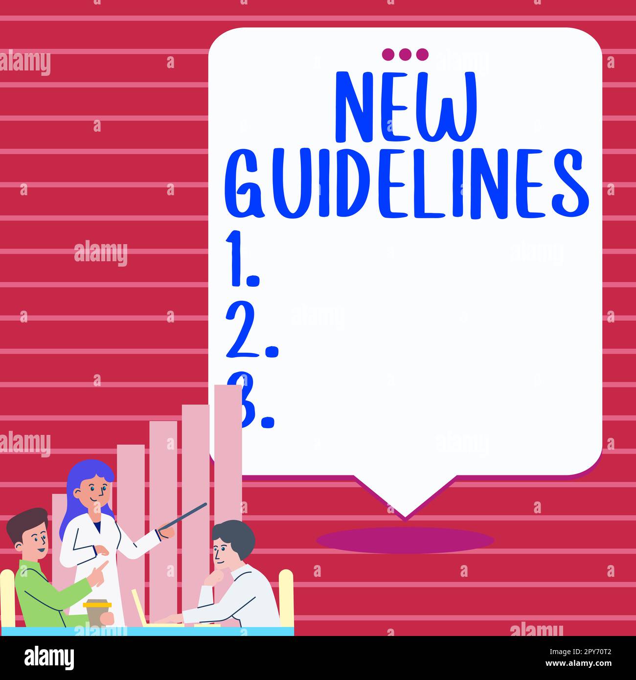 Handwriting text New Guidelines. Word for a new list of goals to ...