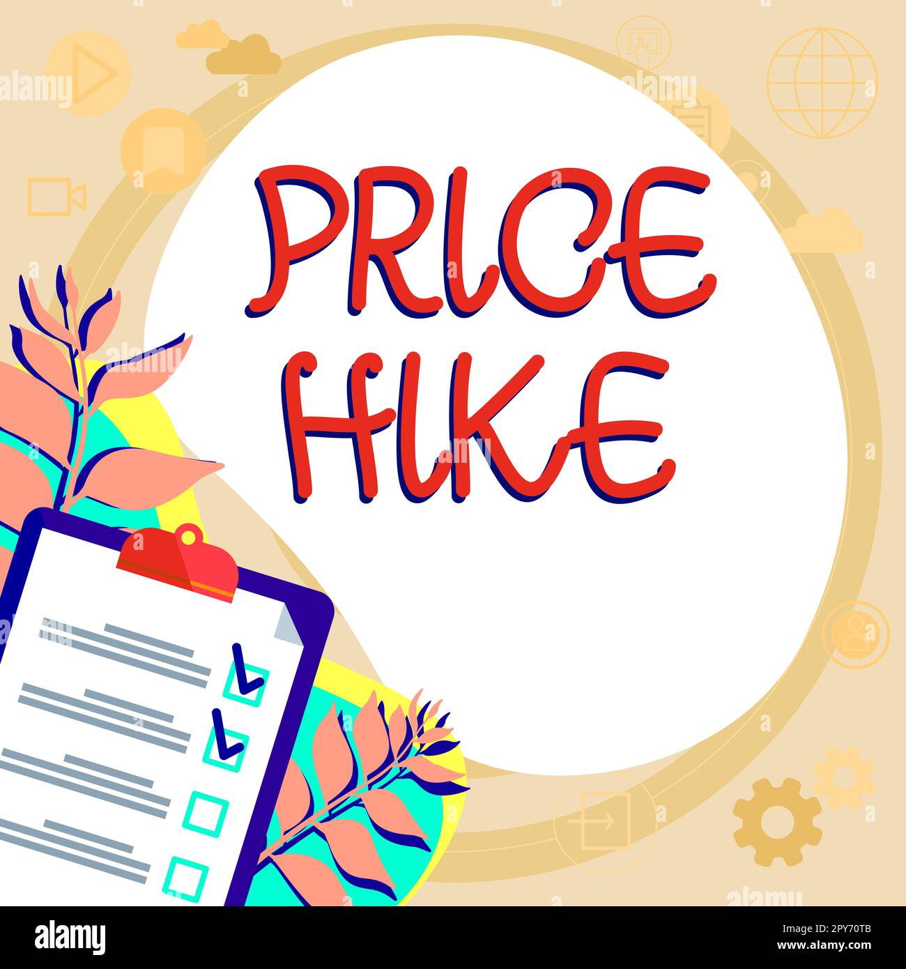 Text caption presenting Price Hike. Business concept sum of values that ...