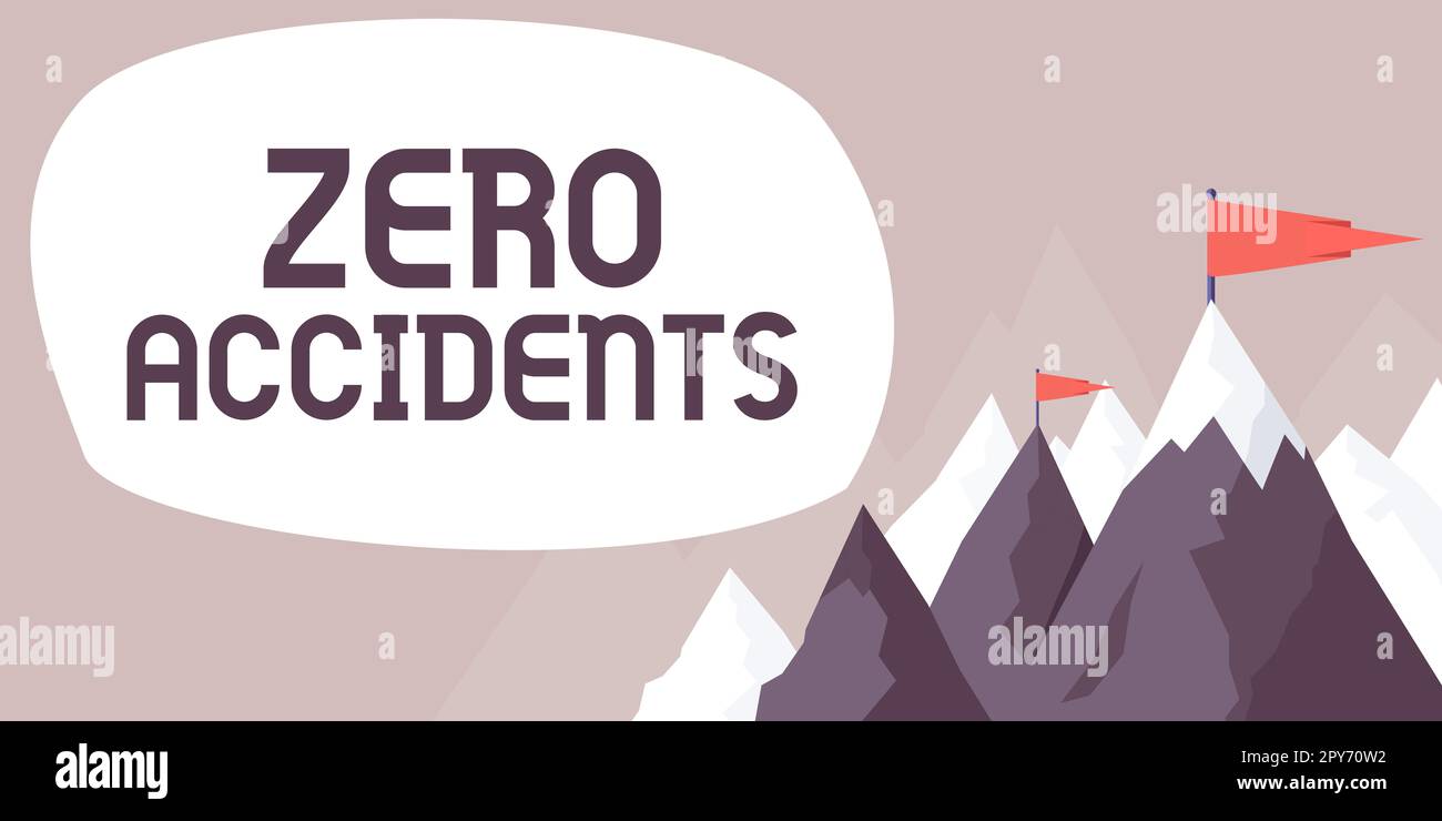 Text sign showing Zero Accidents. Word for important strategy for ...