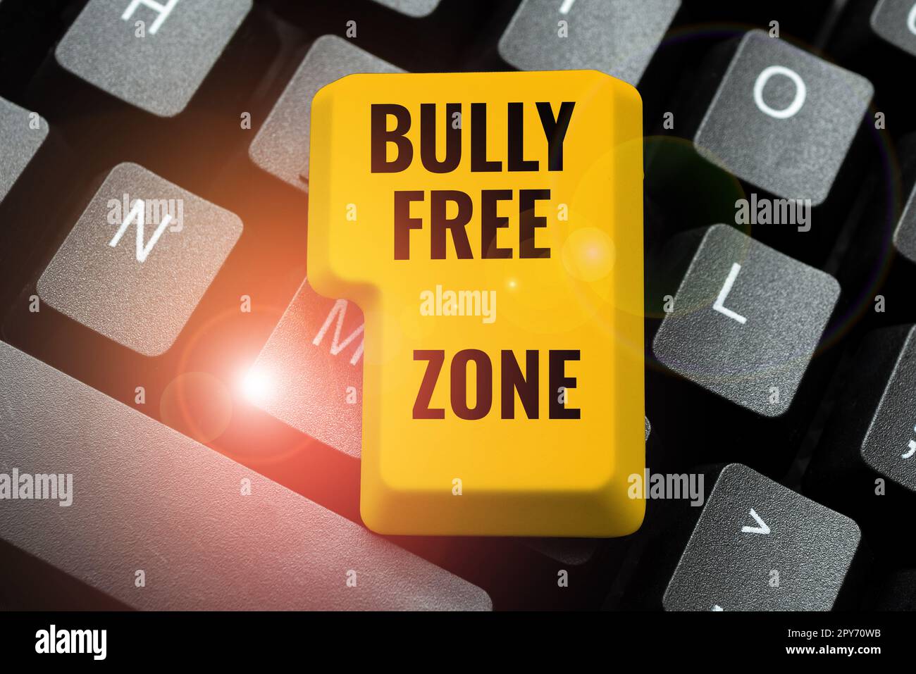 Sign displaying Bully Free Zone. Business idea Be respectful to other ...