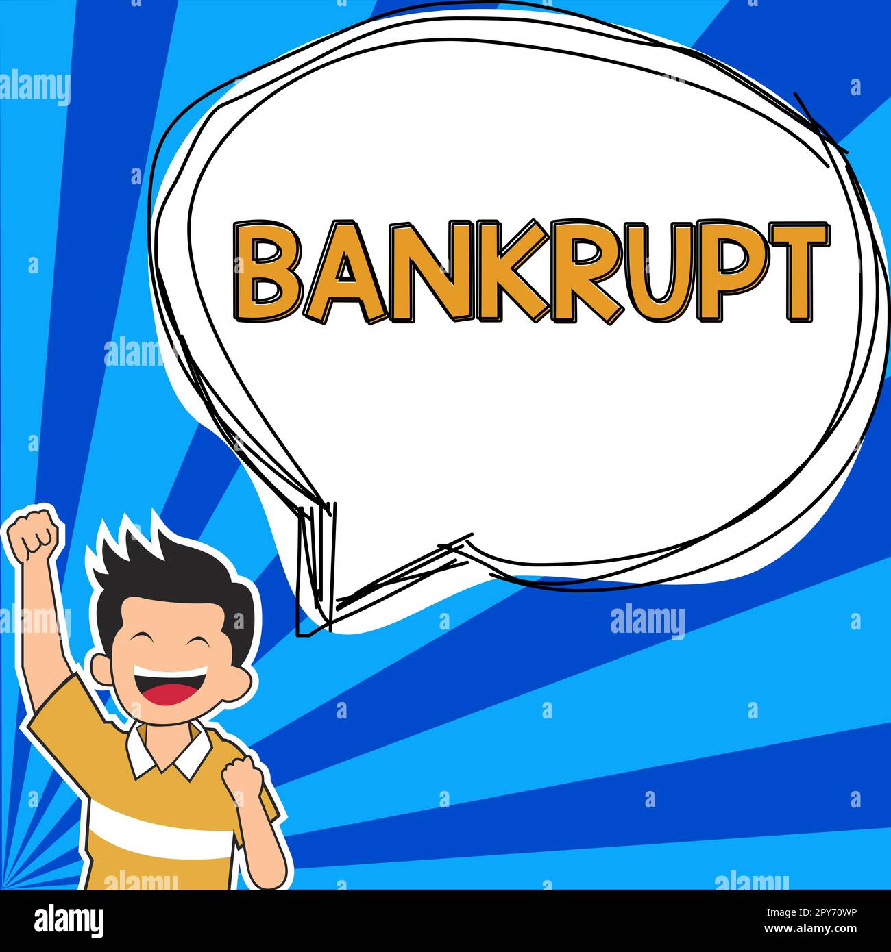 Inspiration showing sign Bankrupt, Business idea reduced to a state of ...