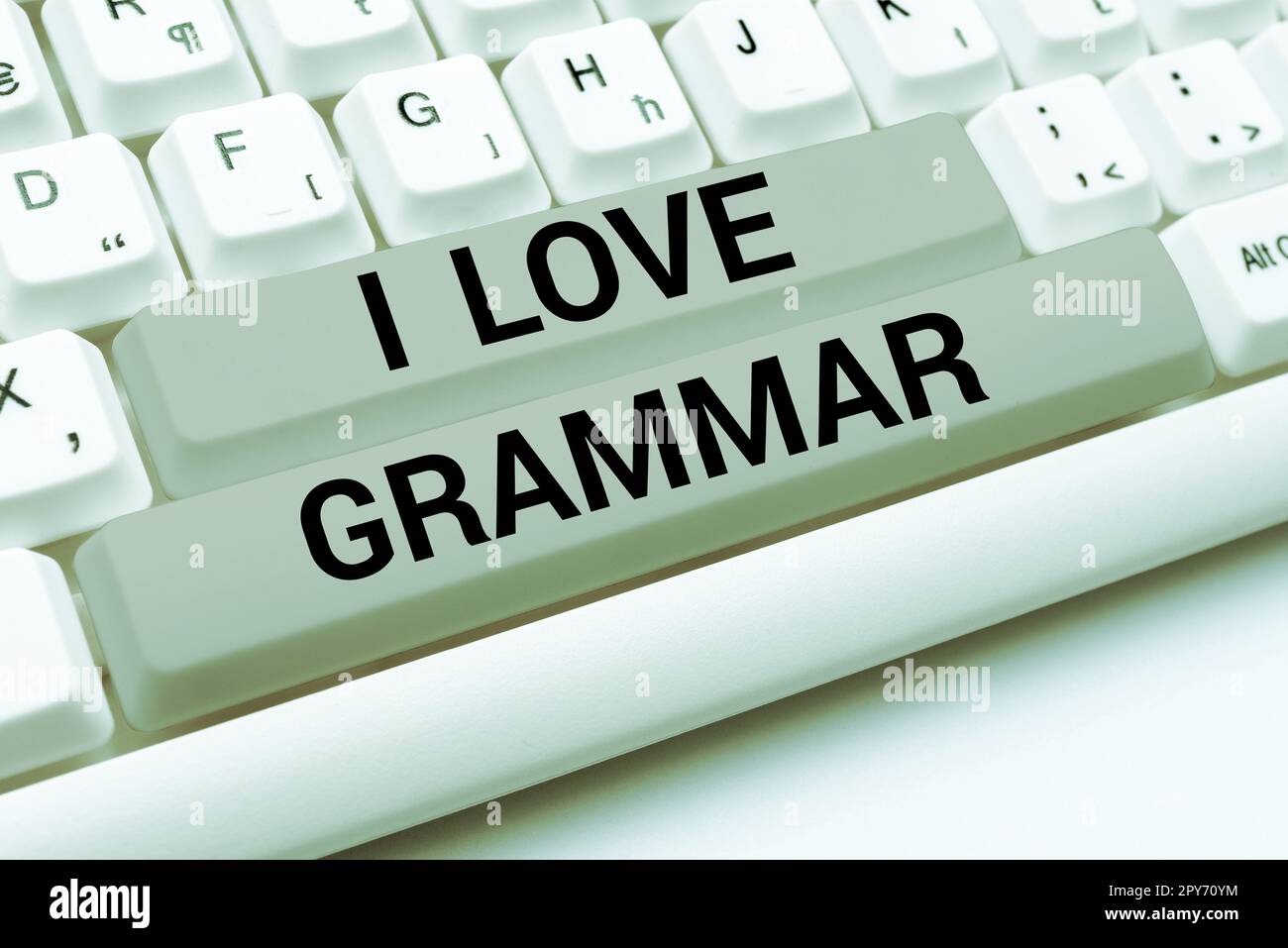 Hand writing sign I Love Grammar. Conceptual photo act of admiring ...