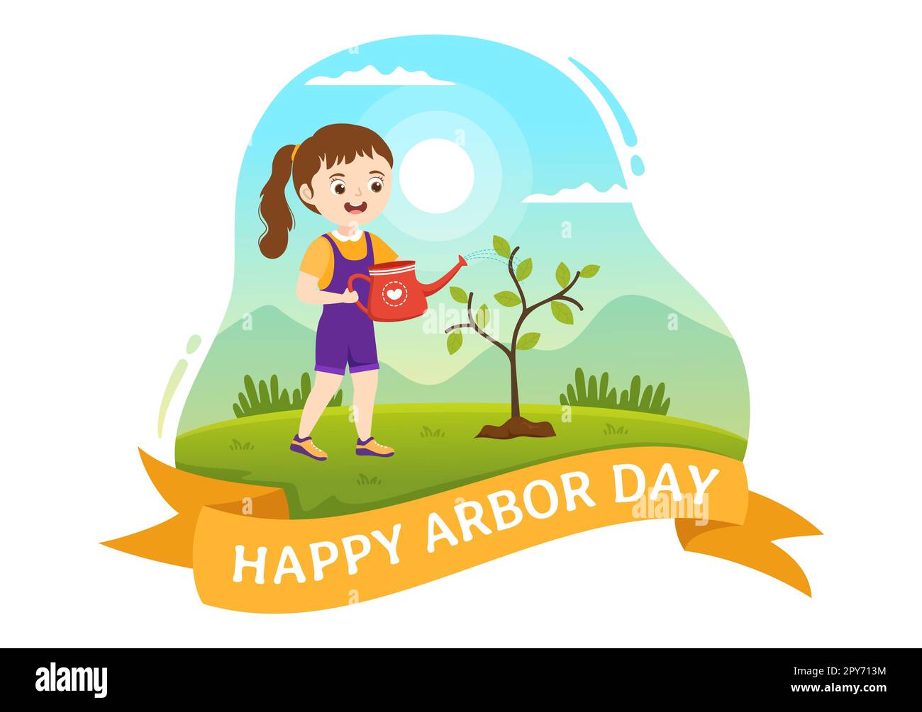 Happy Arbor Day on April 28 Illustration with Kids Planting a Tree and ...