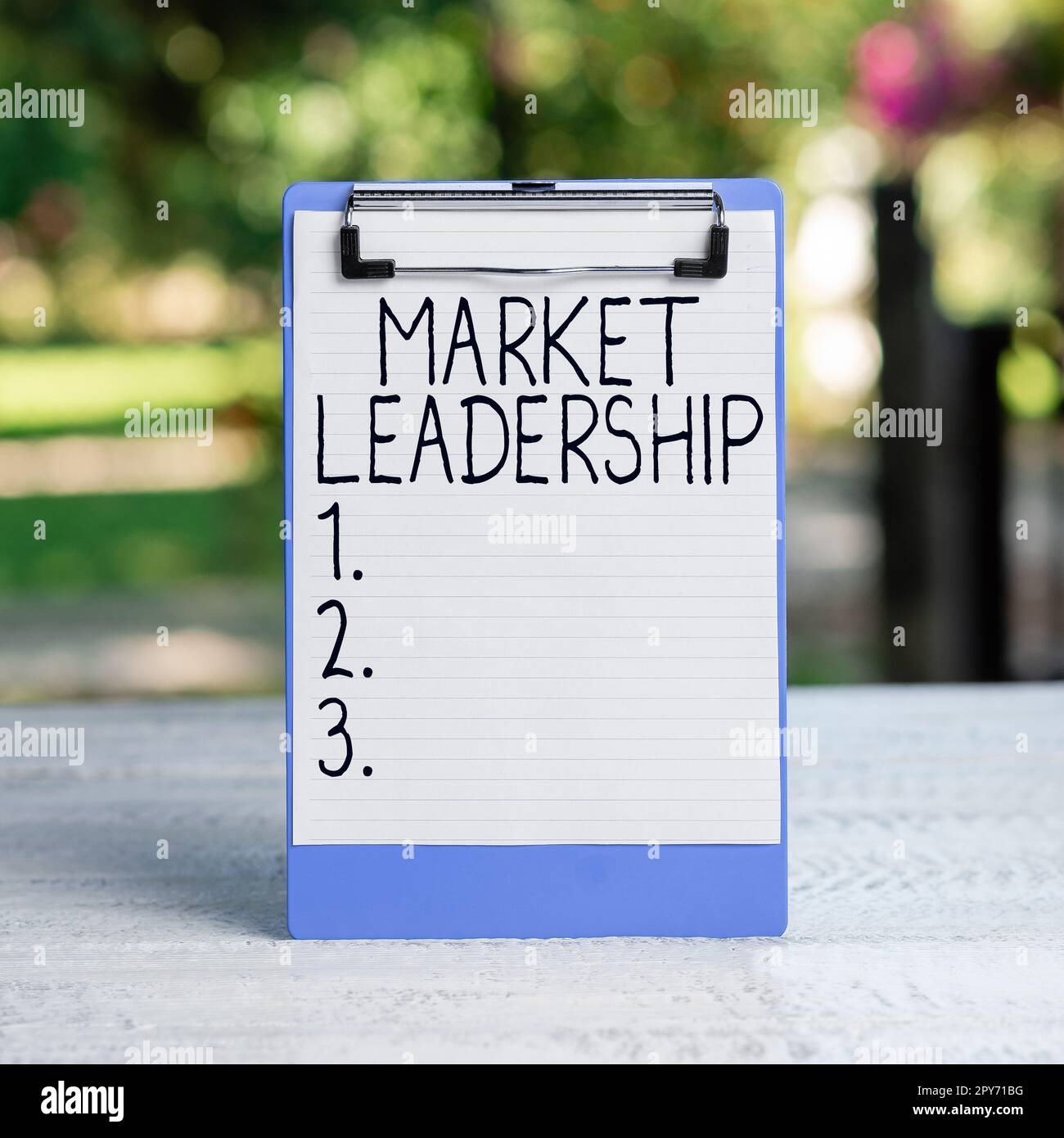 Text caption presenting Market Leadership. Business concept company ...