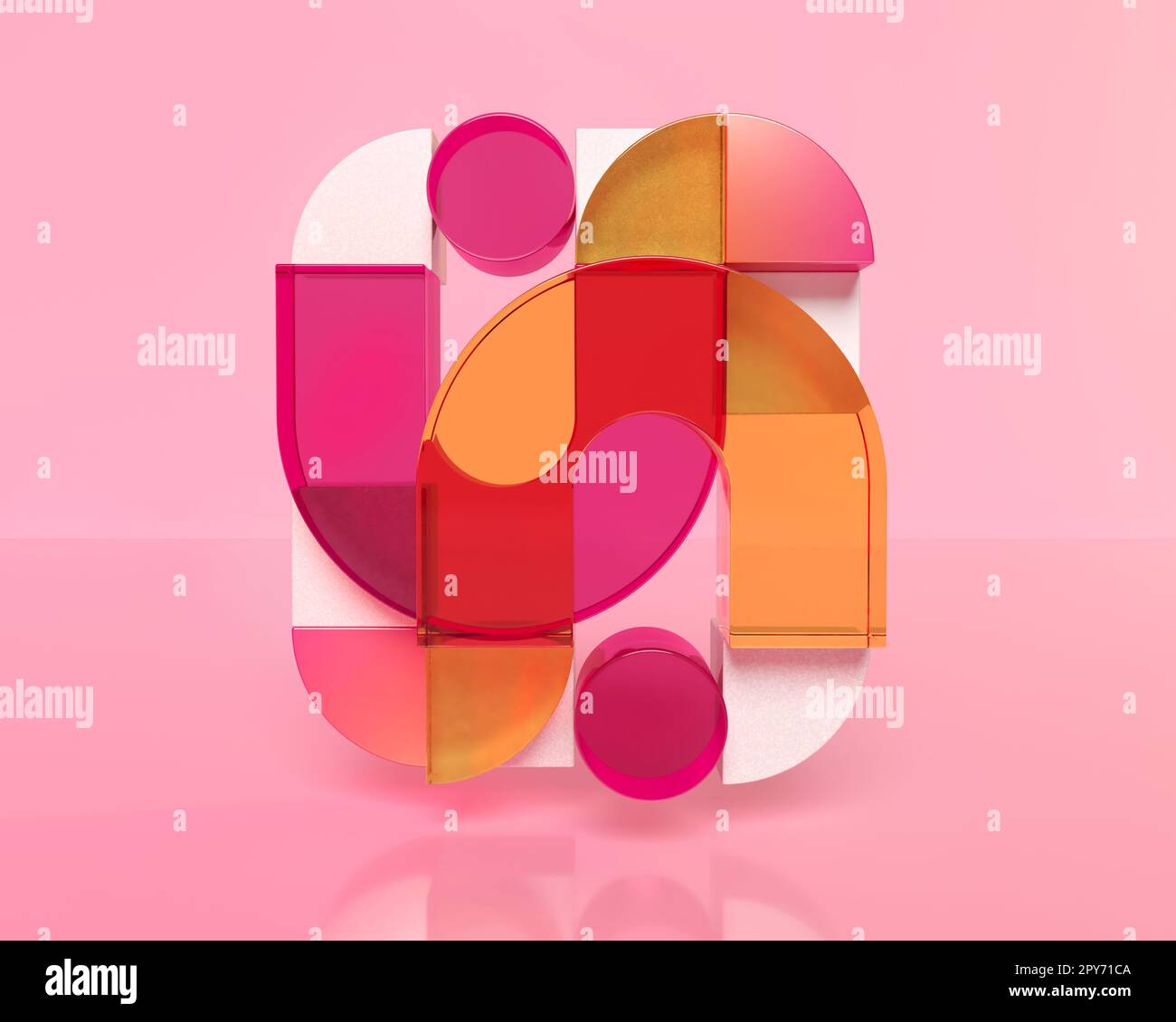 Modern yin yang - colored geometric shapes 3d illustration Stock Photo ...