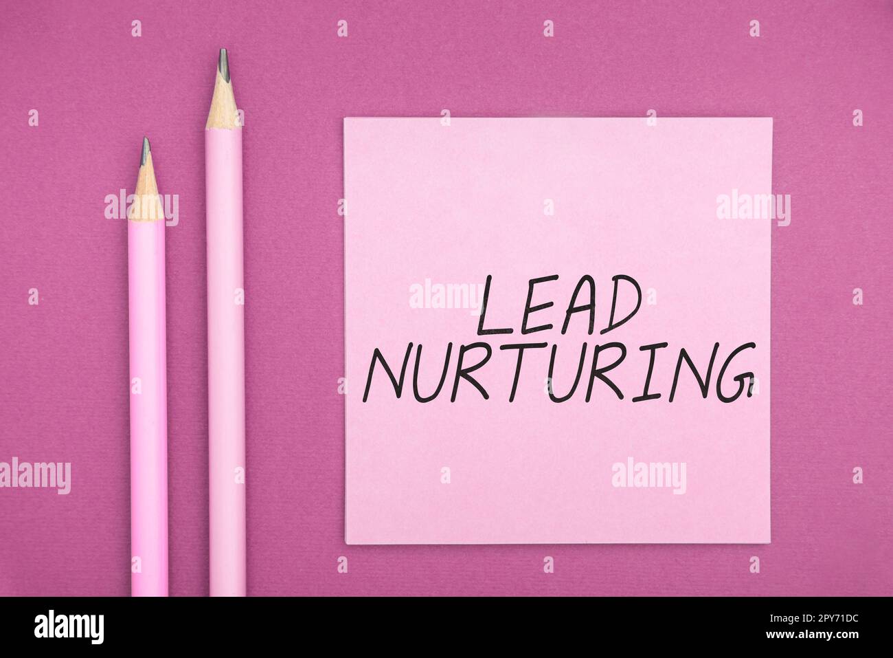 Conceptual caption Lead Nurturing. Word for method of building a ...
