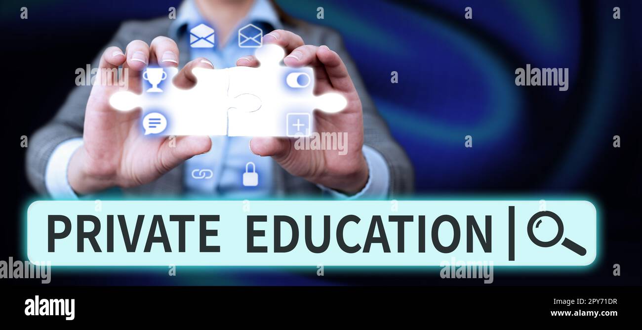 Text sign showing Private Education. Business idea Belonging for use ...