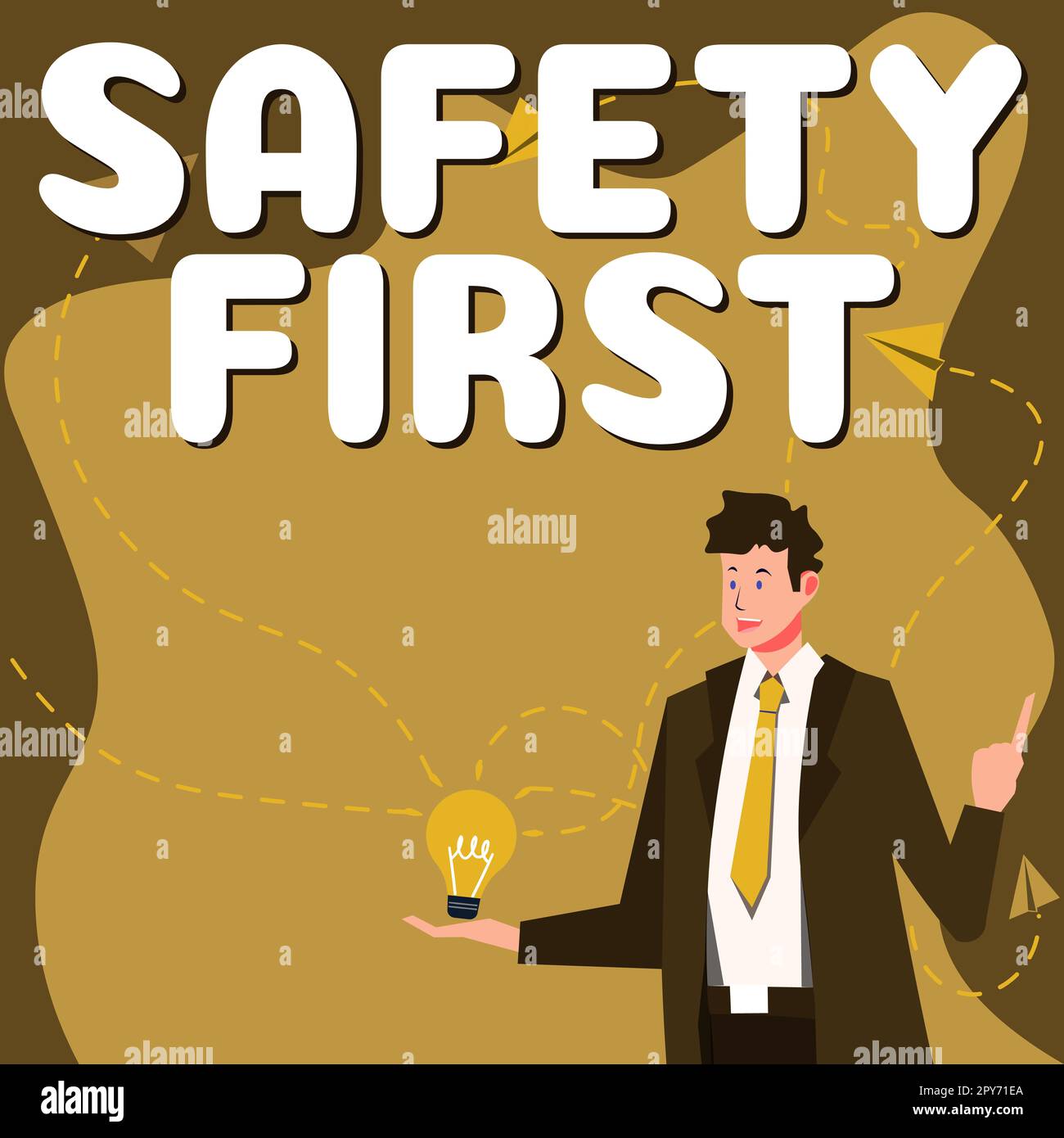 Conceptual caption Safety First. Business concept Avoid any unnecessary ...