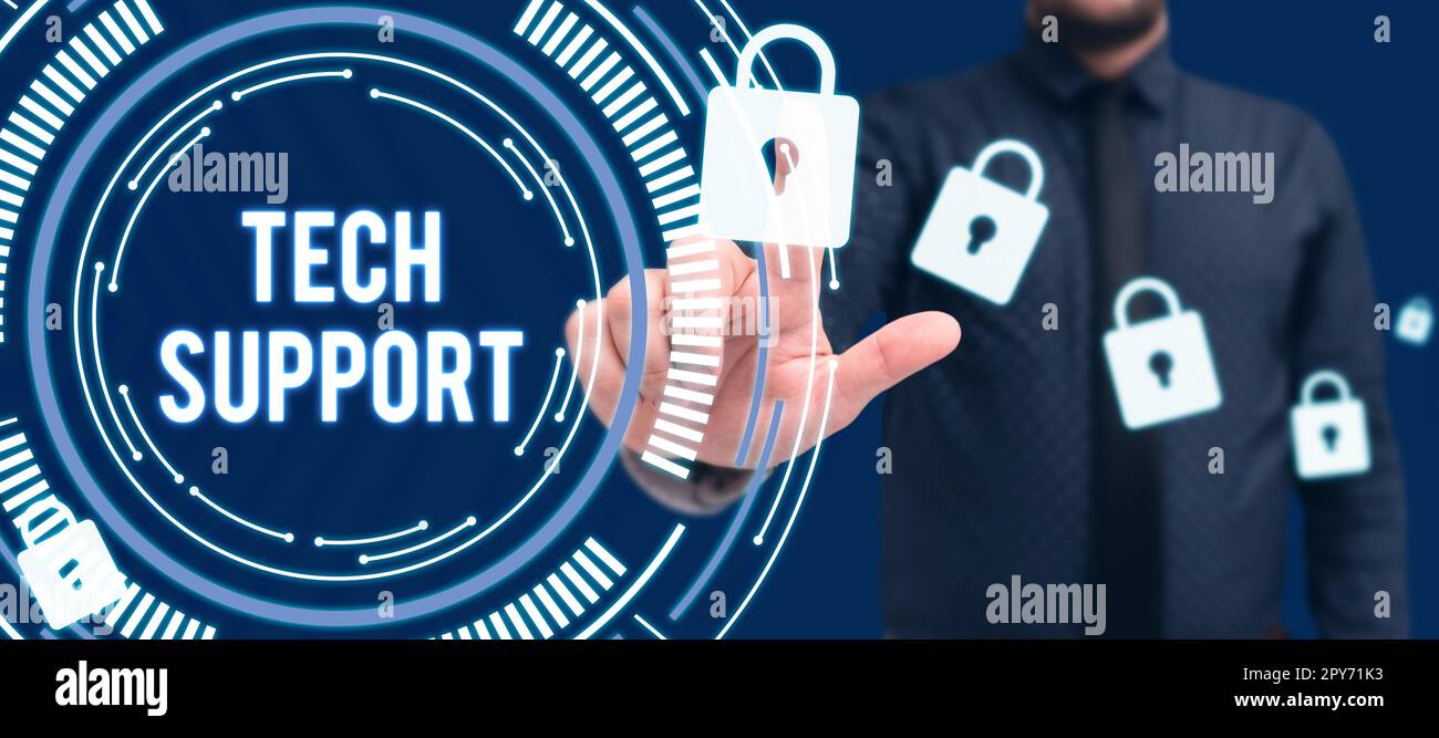 Sign displaying Tech Support. Conceptual photo Assisting individuals ...