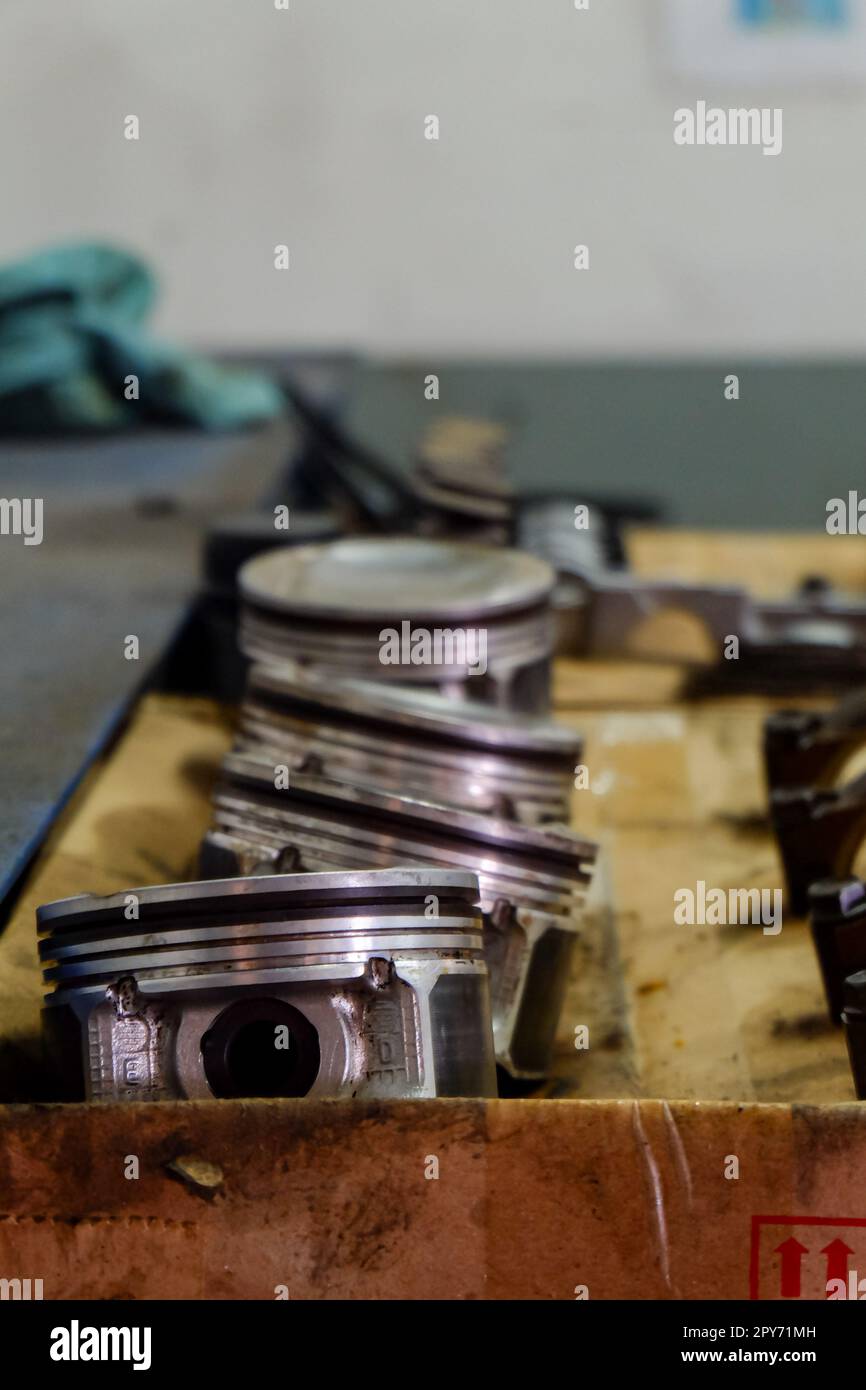 spare parts such as pistons, valves and other gasoline engine parts ...