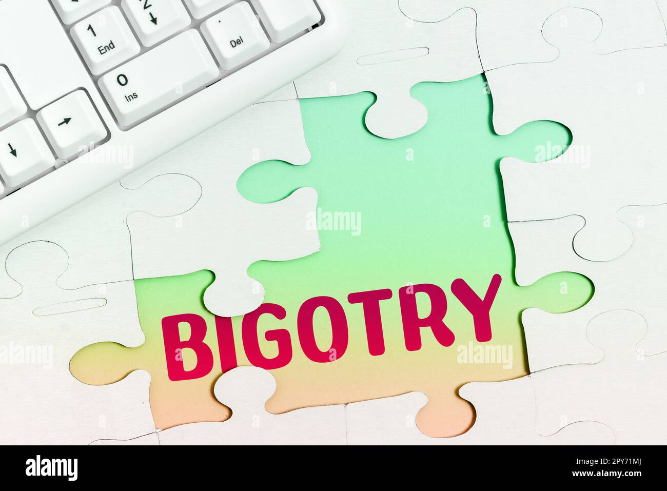 Hand writing sign Bigotry. Business idea obstinate or intolerant ...